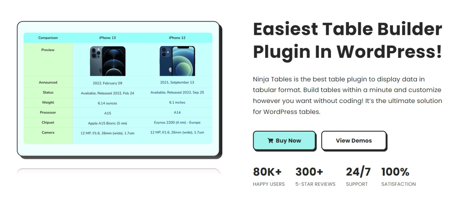 Top WordPress Comparison Table Plugins in 2026!